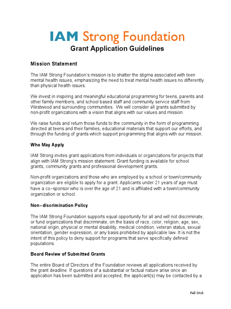 Grant Program and Guidelines | PDF | Discrimination | Community