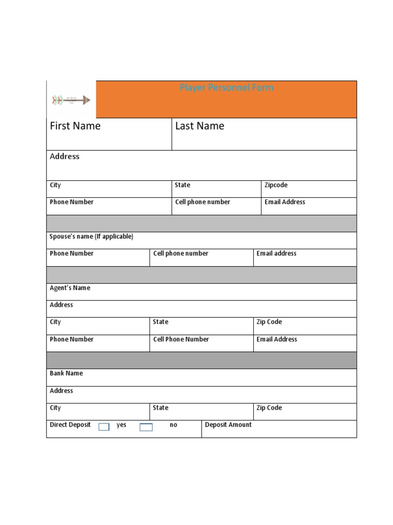 Player Personnel Information Form | PDF