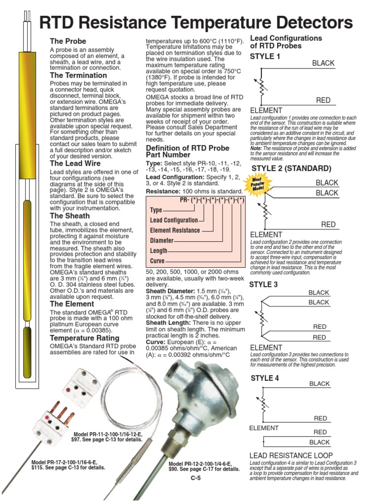 Omega Rtds | PDF | Flow Measurement | Electrical Resistance And Conductance