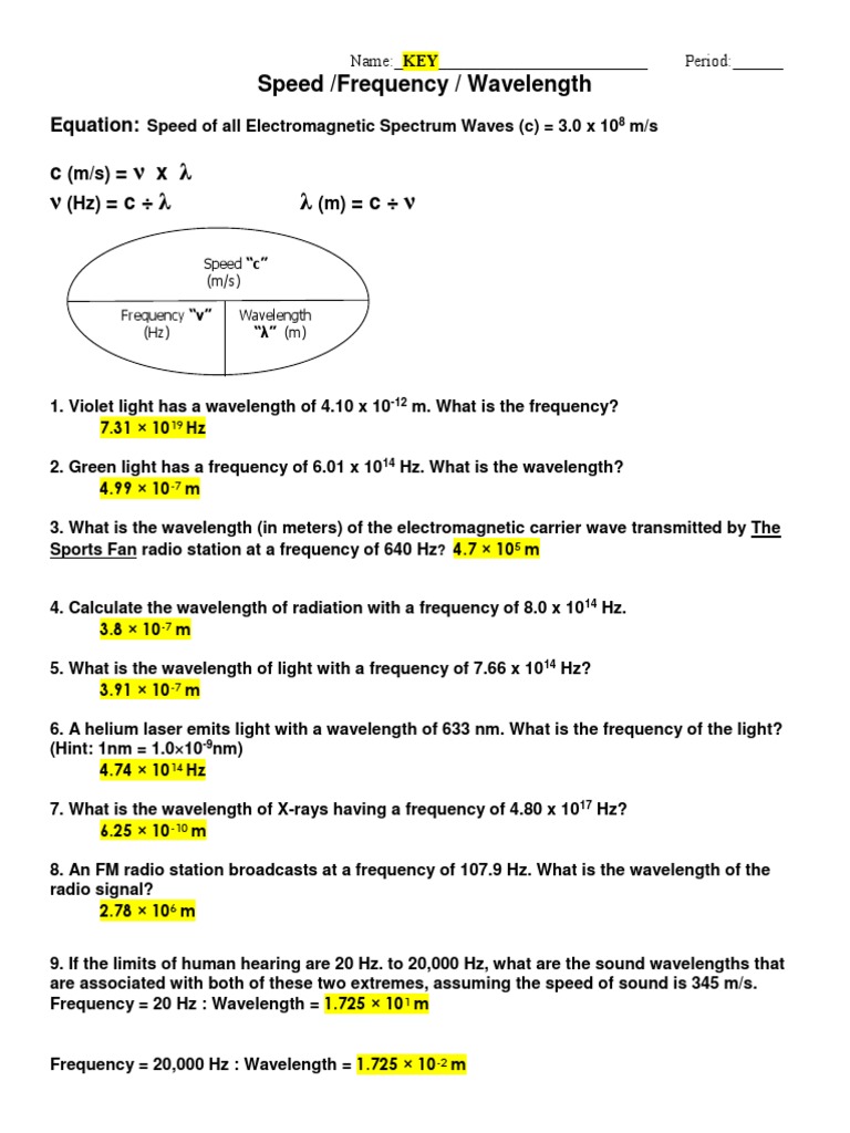 Wave Speed, Frequency, and Wavelength Guide | PDF | Frequency | Wavelength