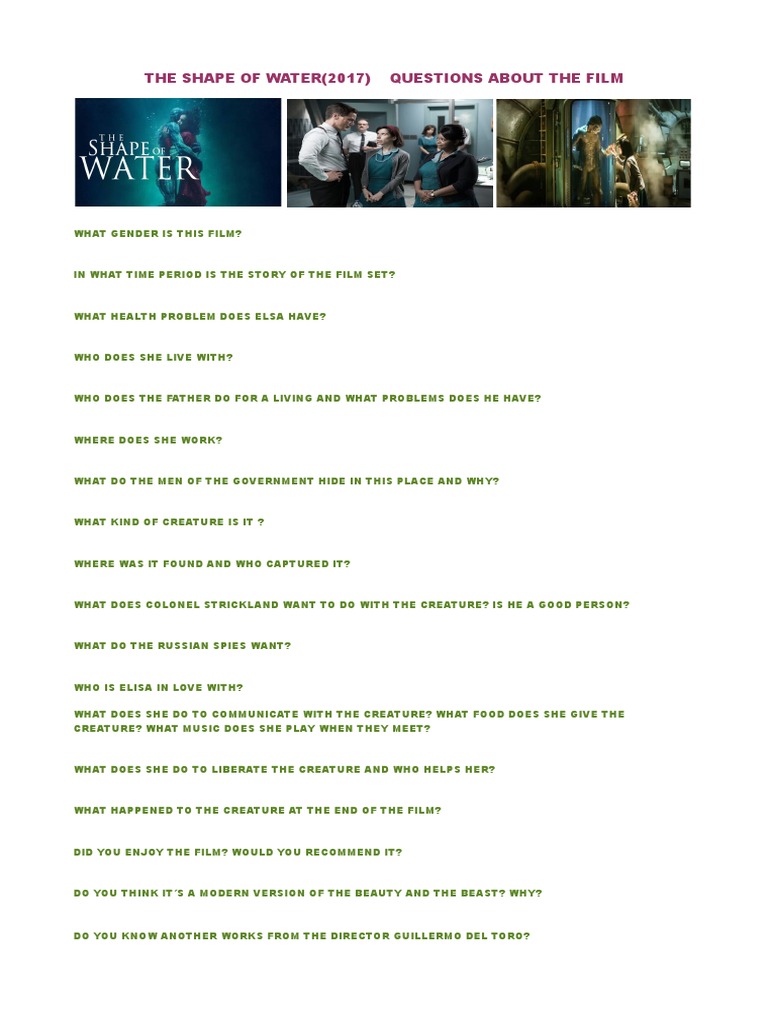 The Shape of Water Questions PDF | PDF