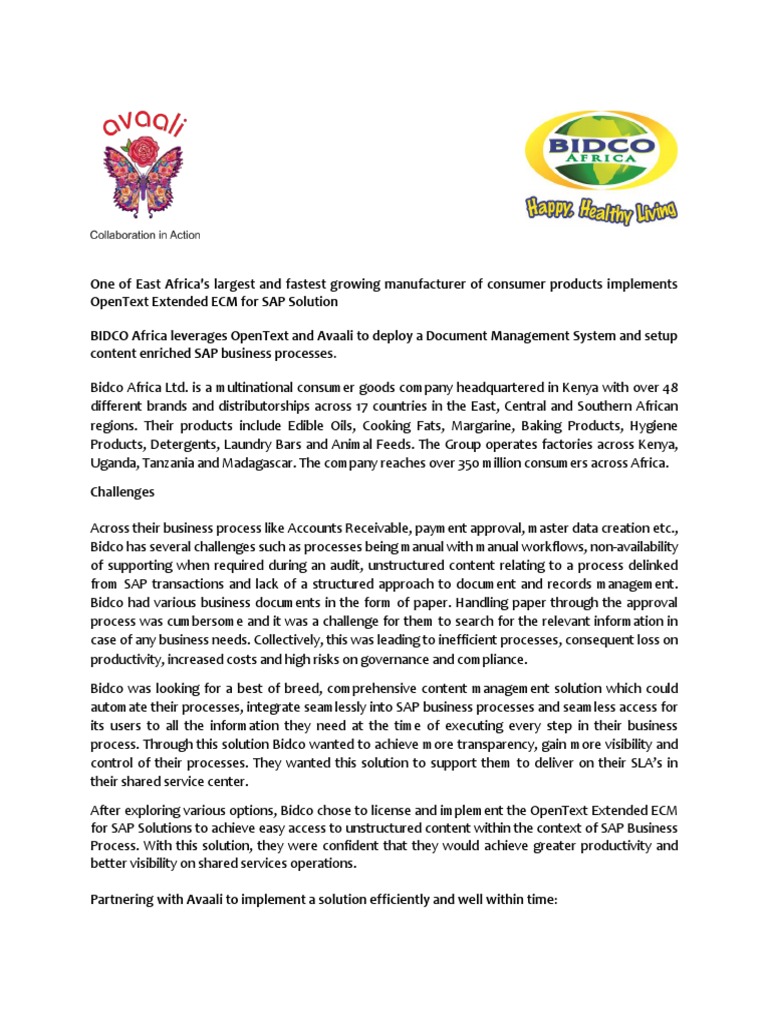 OpenText XECM Success Story New | PDF | Business Process | Information Technology Management