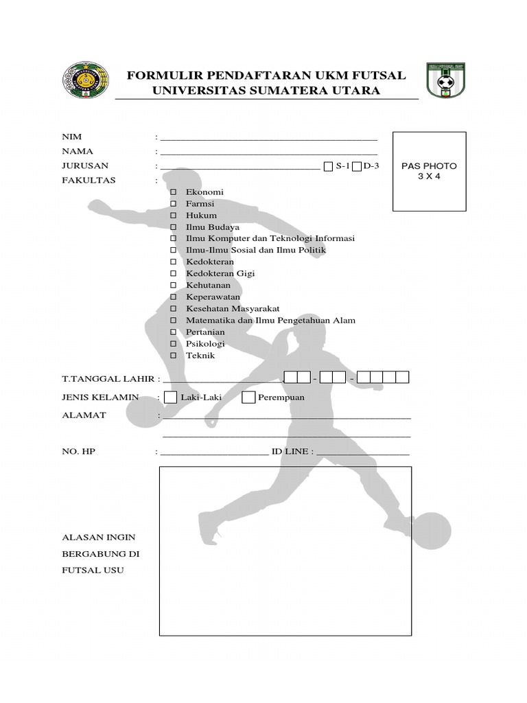 Formulir Futsal Usu | PDF | Bisnis | Ilmu Sosial