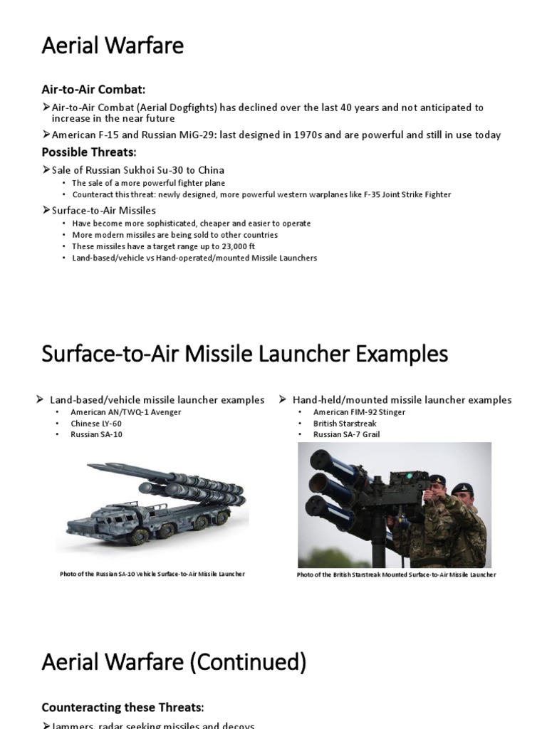 Aerial Warfare: Trends and Threats | PDF | Missile | Military Aircraft