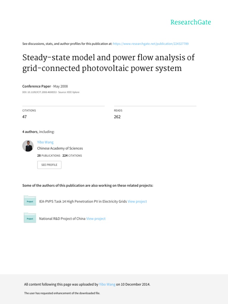 Steady-State Model and Power Flow Analysis of Grid | PDF ...