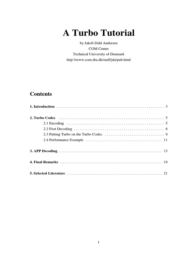 Turbo Tutorial C | PDF | Forward Error Correction | Code