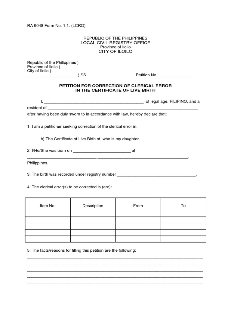 RA 9048 Form No | PDF | Social Institutions | Social Science