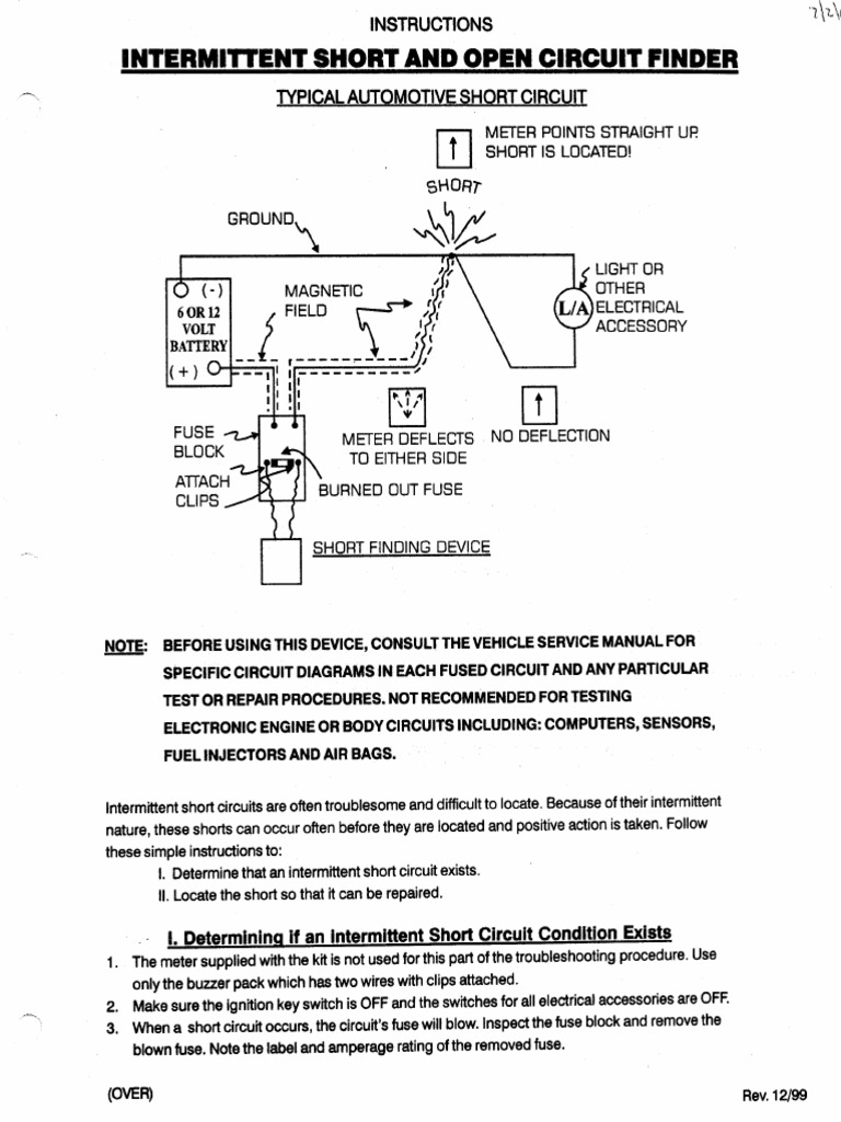 S&G Short Finder 25300 Instructions | PDF