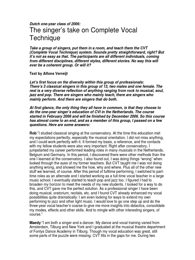 Insights on Complete Vocal Technique | PDF | Language Arts & Discipline