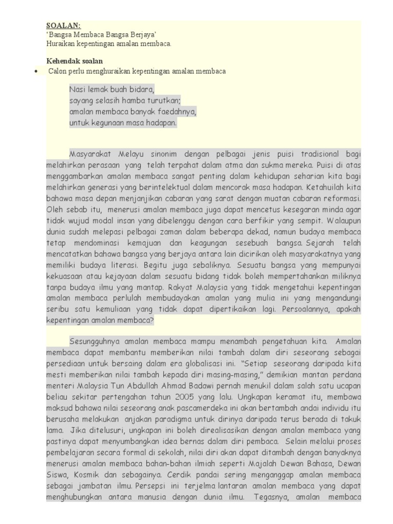 Kepentingan Amalan Membaca | PDF