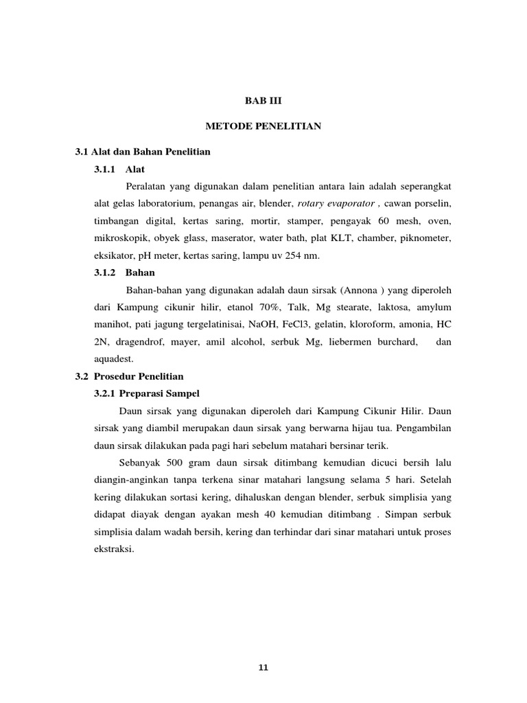 BAB III Daun Sirsak Bru | PDF