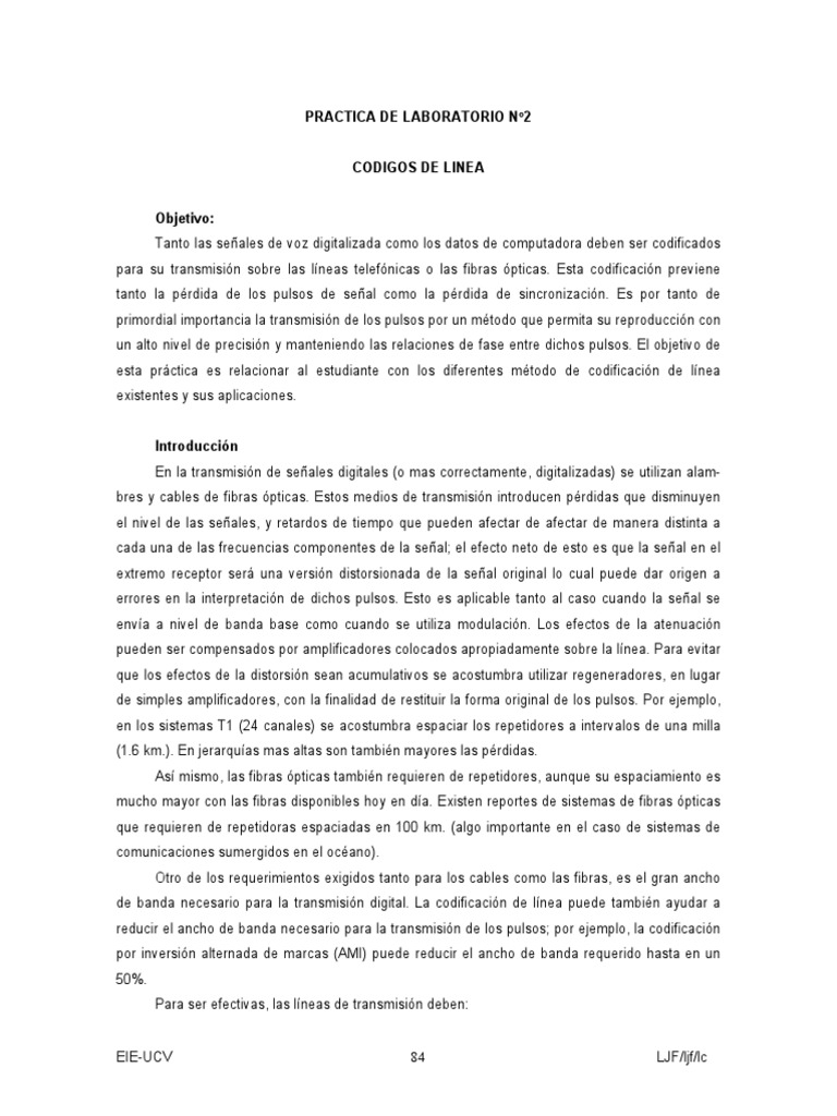 Codigos de Línea | PDF | Fibra óptica | Electrónica