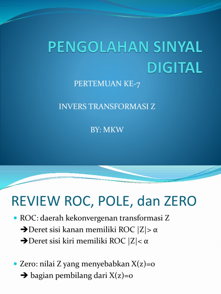 Invers Transformasi Z | PDF