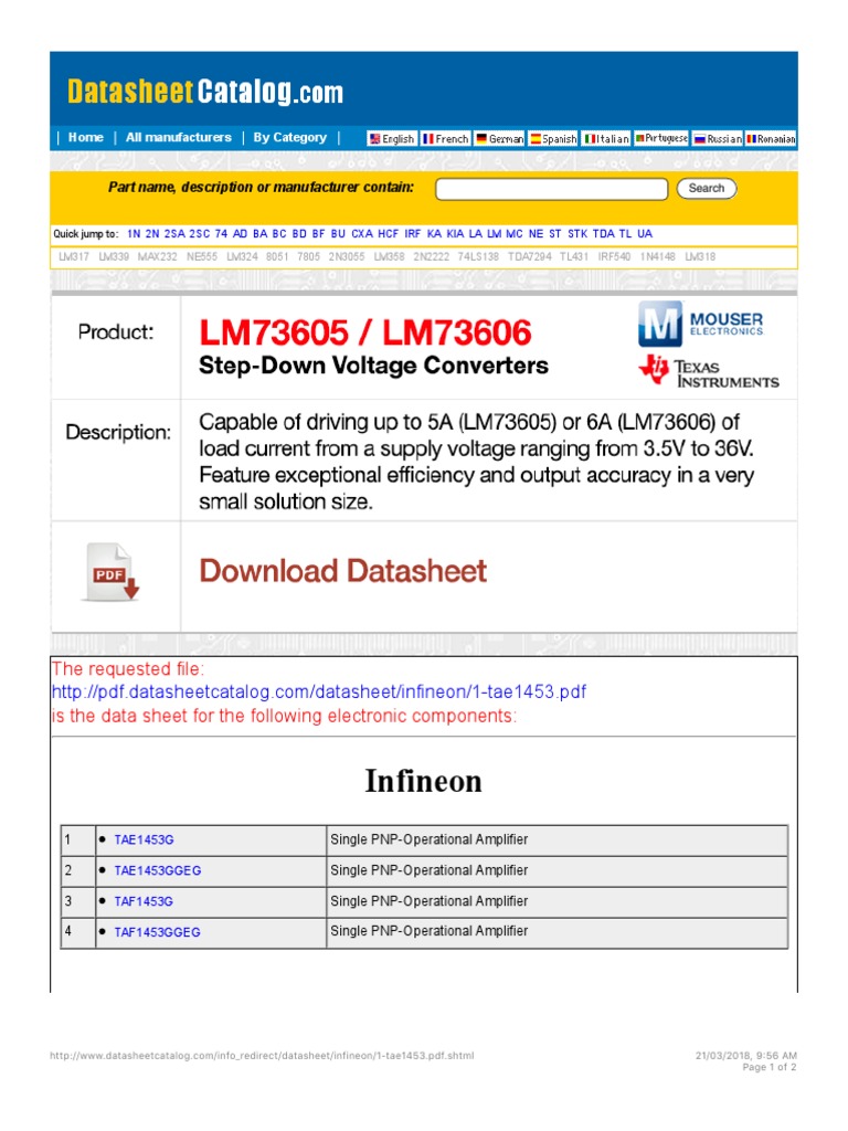 Infineon - Datasheet PDF | PDF