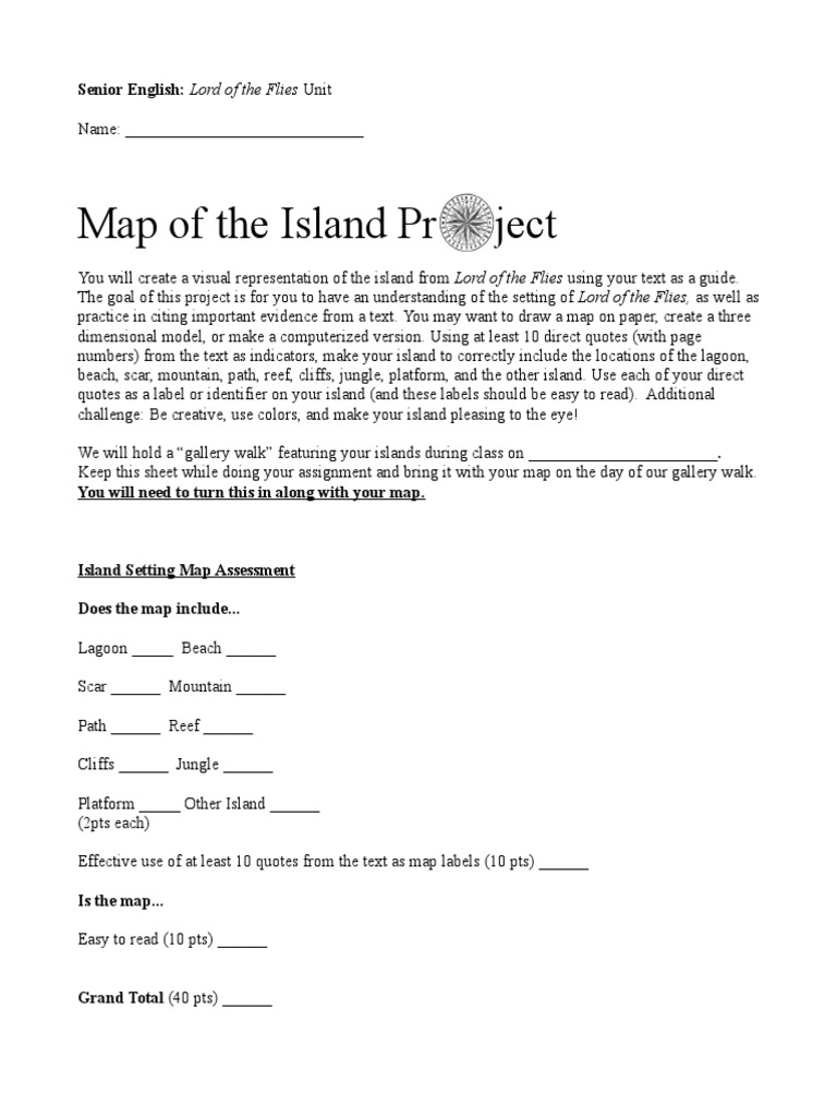 LOTF Map Project | PDF