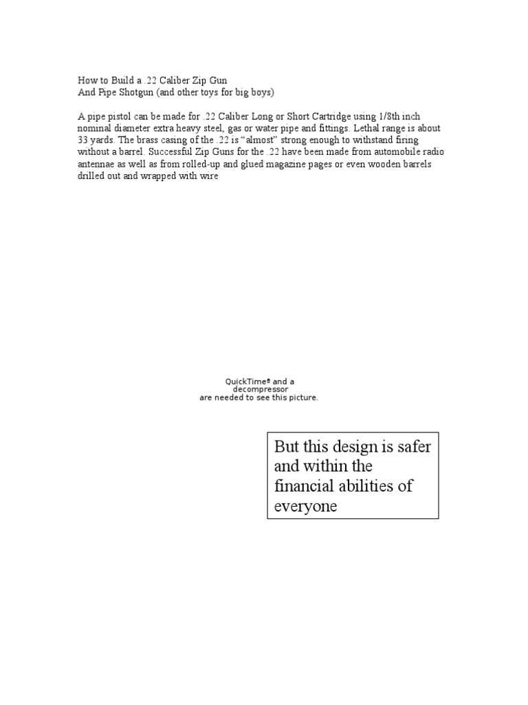 Build a .22 Caliber Zip Gun Guide | PDF | Caliber | Cartridge (Firearms)