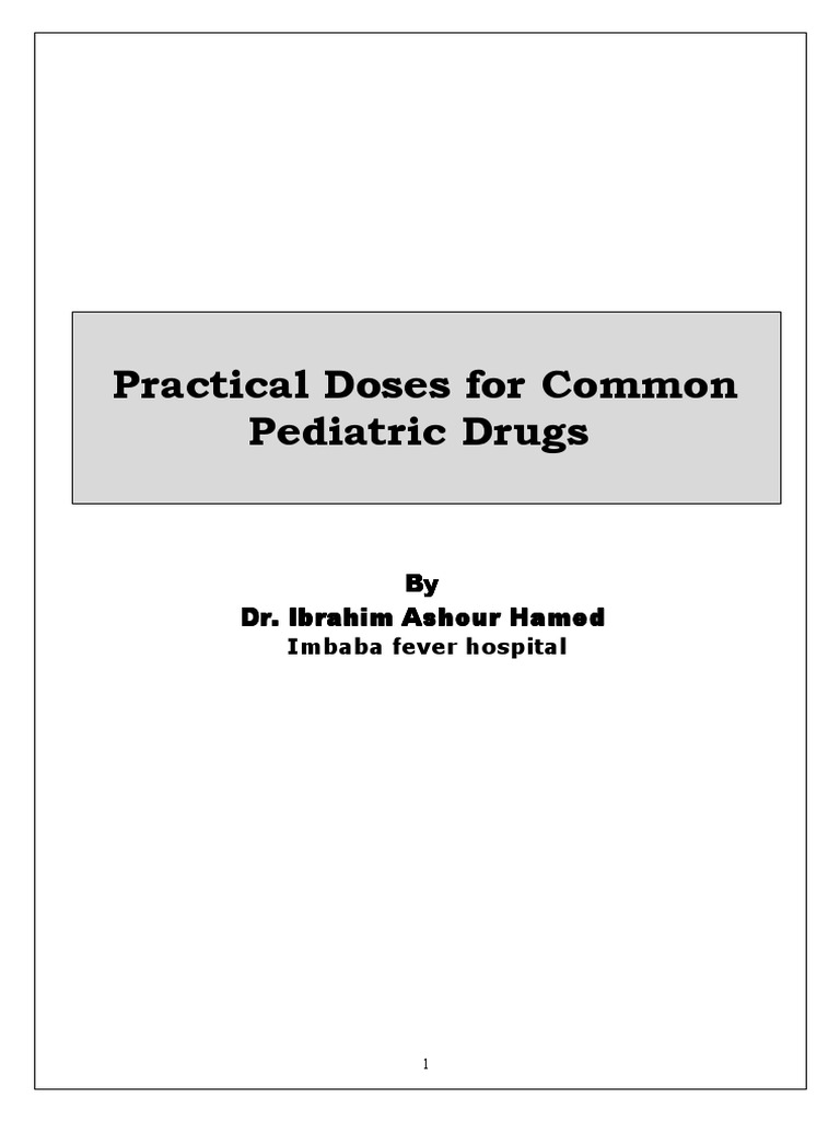 Pediatric Doses PDF | PDF | Pharmaceutical Sciences | Medicine