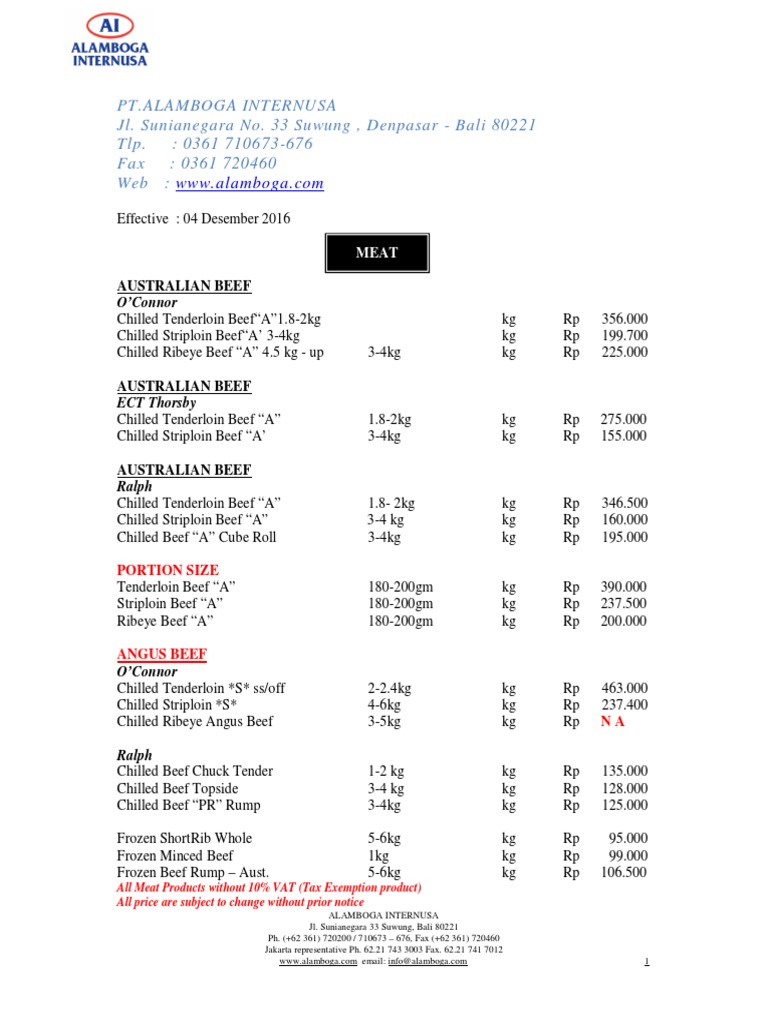 Price List 2016 | PDF | Flour | Vinegar