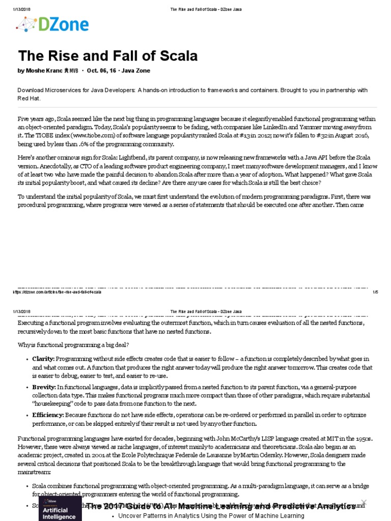 The Rise And Fall Of Scala Dzone Java Pdf Scala Programming Language Functional