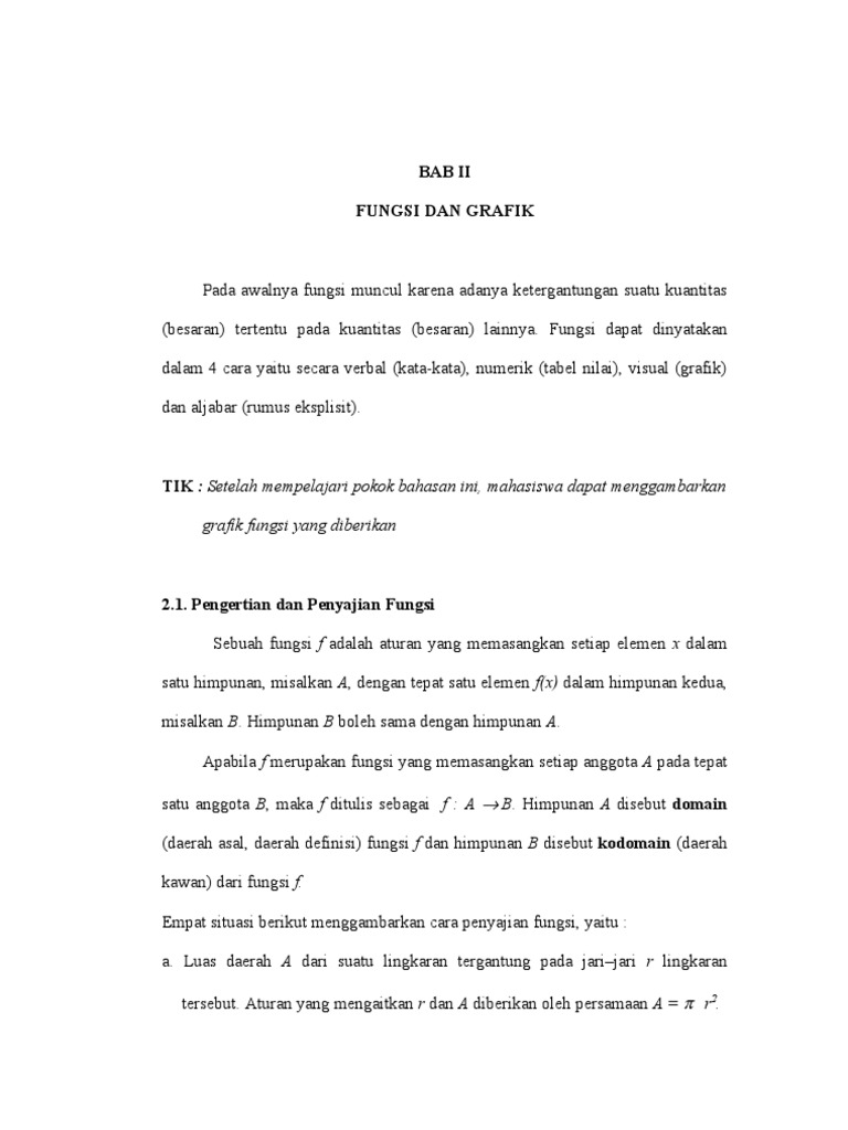 Kalkulus: Fungsi Dan Grafik | PDF