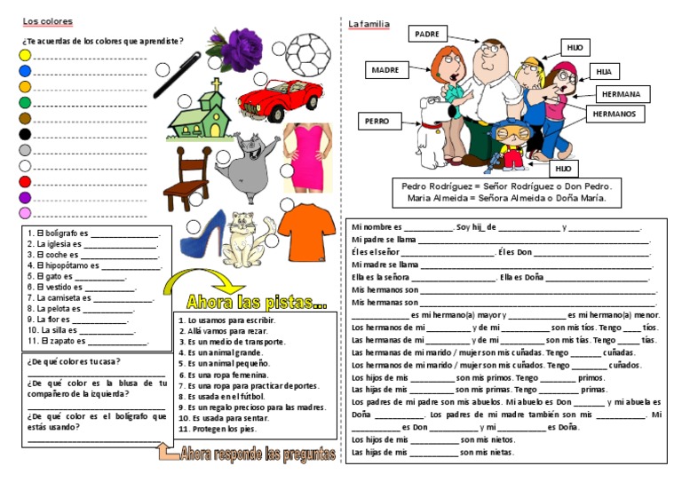 Los Colores y Vocabulario de La Familia PDF | PDF | Deportes | Ocio