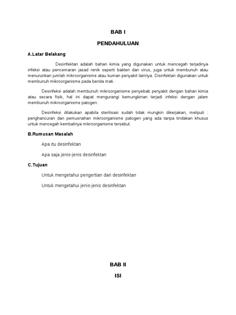 Jenis Jenis Desinfektan | PDF