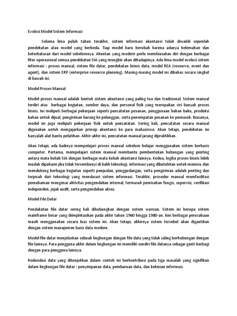 Evolusi Model Sistem Informasi Akuntansi | PDF | Bisnis | Teknologi ...