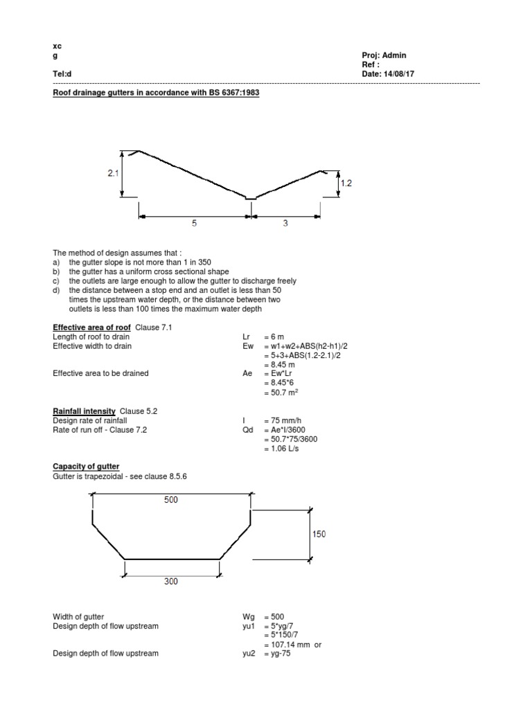 21a-Gutter-Downpipe Sizing Double Pitch Roof-Trapezoidal | PDF ...