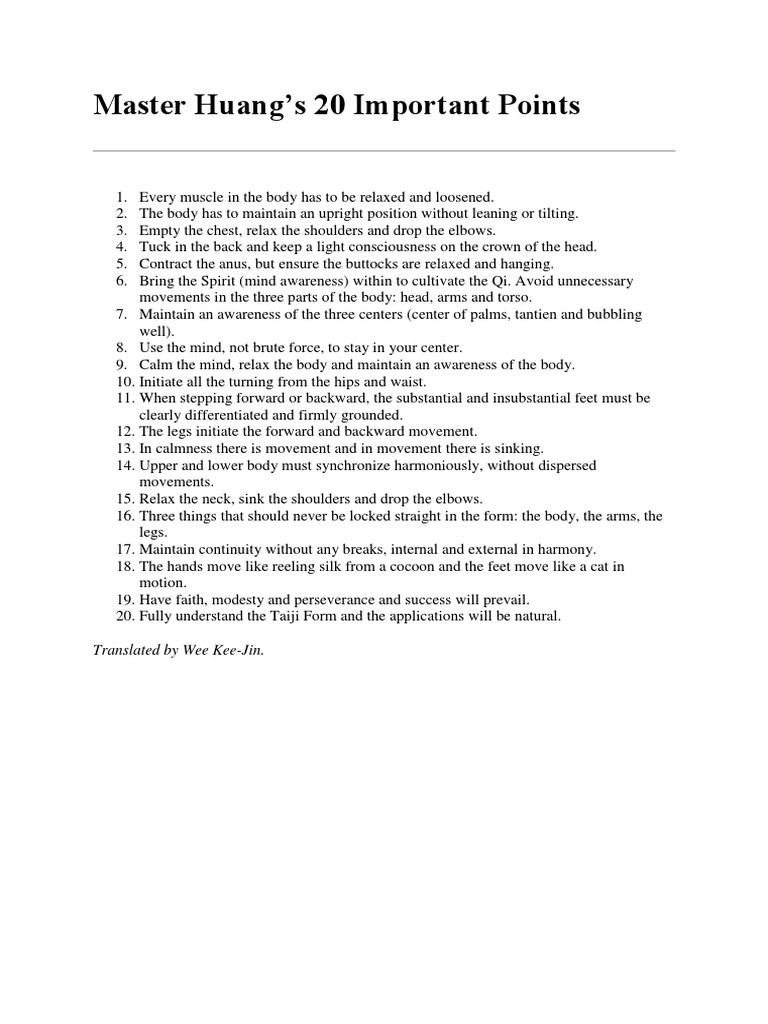 Master Huang 20 Principles | PDF | Self-Improvement