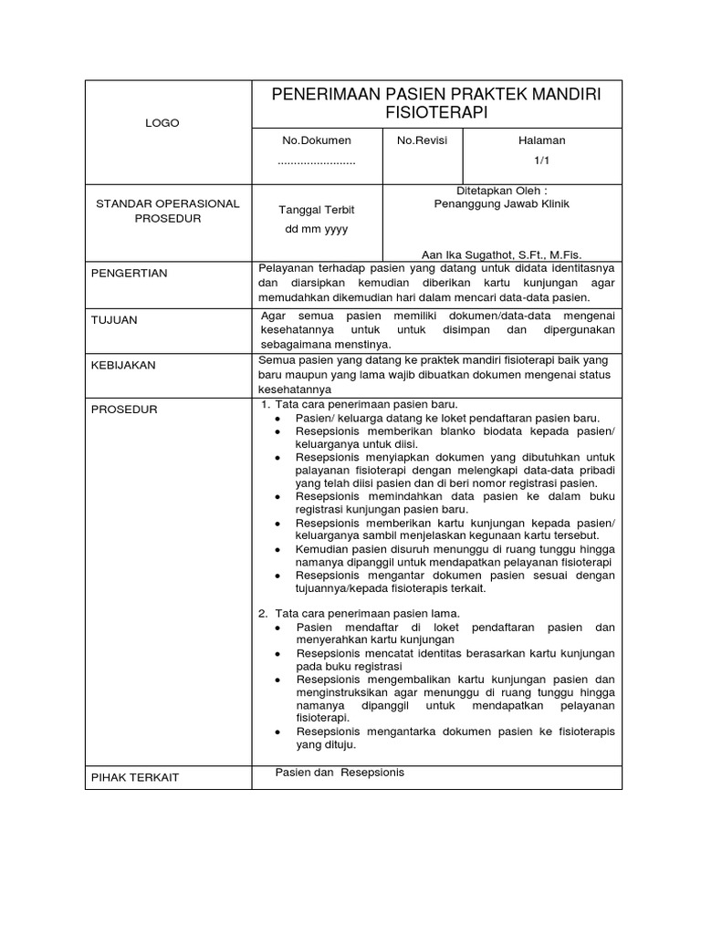 SOP Klinik | PDF