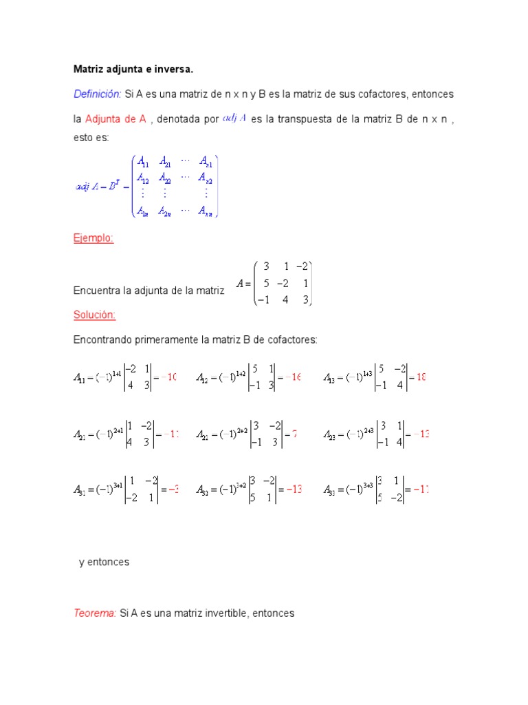 Matriz Adjunta e Inversa | PDF