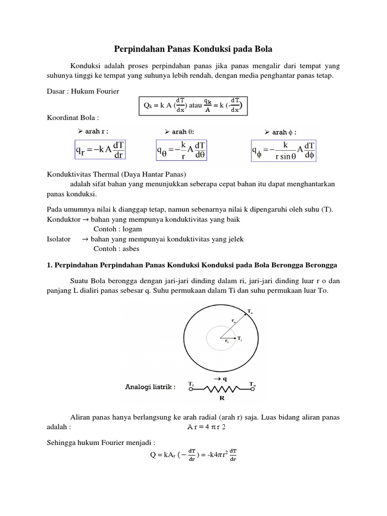 Perpindahan Panas Konduksi Pada Bola (PPM) | PDF