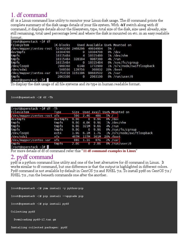11 DF Command Examples in Linux | PDF | System Software | Operating ...