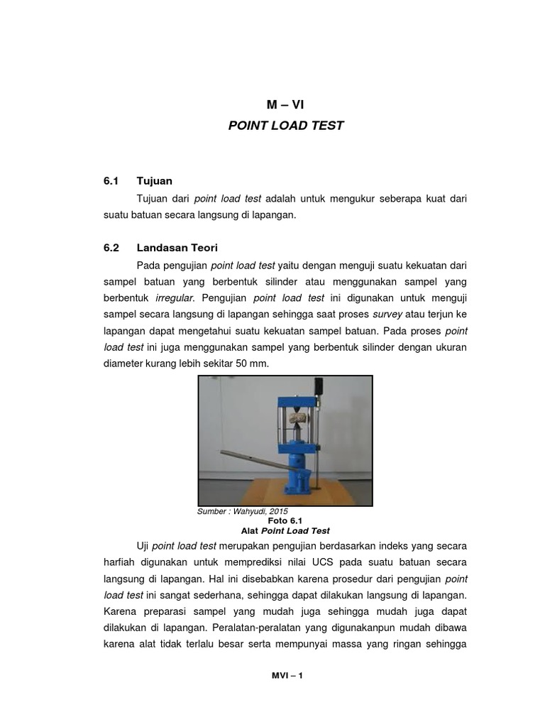 Point Load Test | PDF