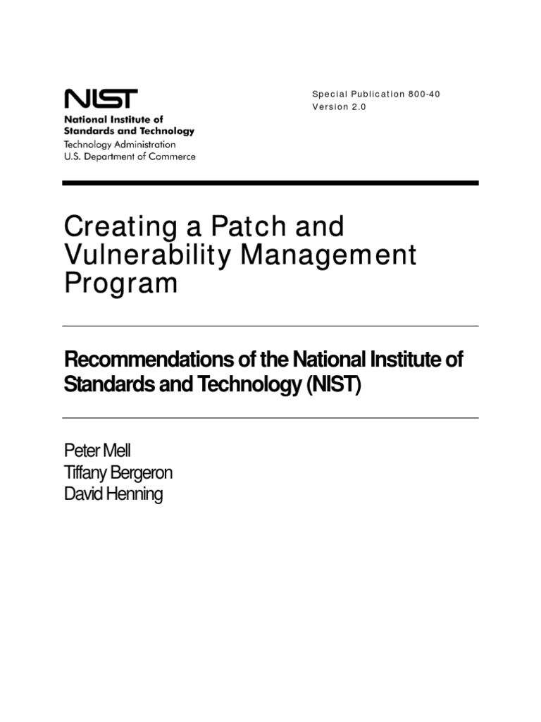 Creating A Patch and Vulnerability Management Program | PDF ...