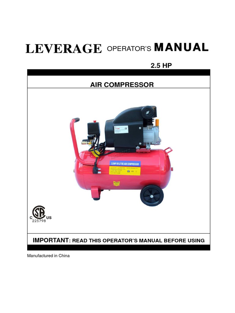 Leverage Air Compressor | PDF | Valve | Electrical Connector