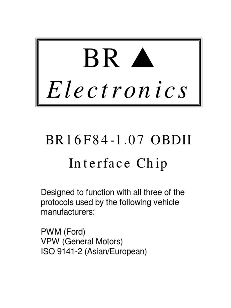 OBD II Interface Chip Data Sheet | PDF | Communications Protocols ...