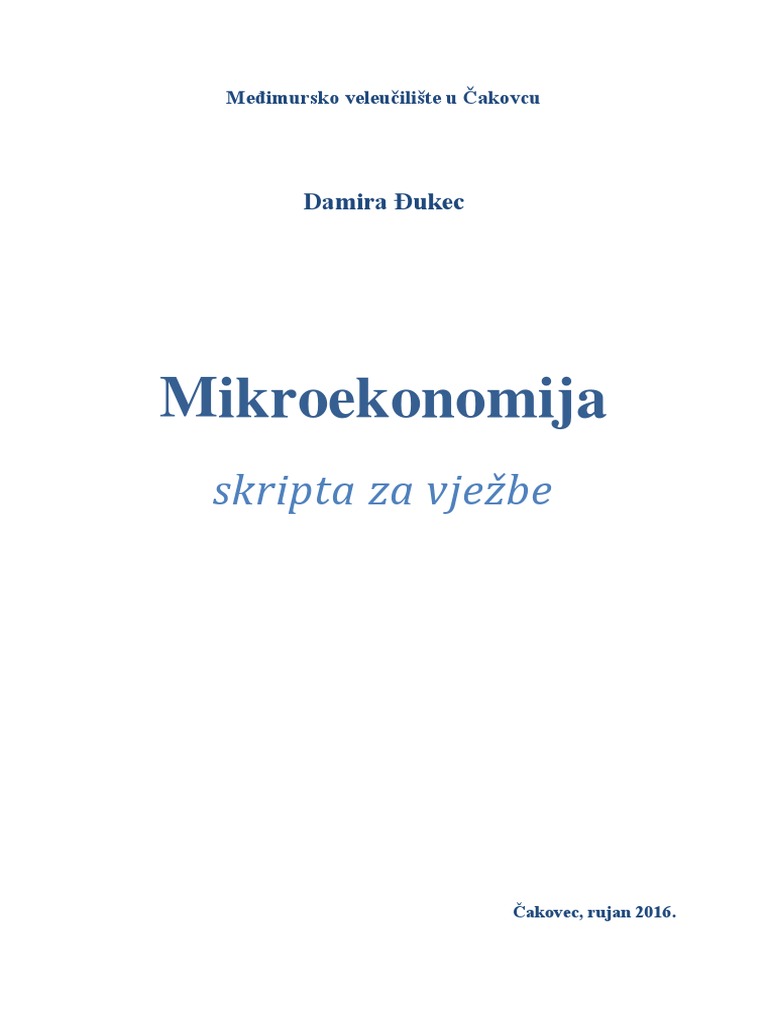 Mikroekonomija Skripta | PDF