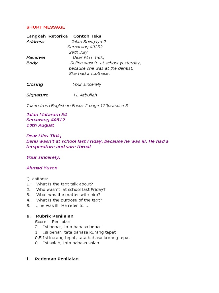 Structure Short Message | PDF