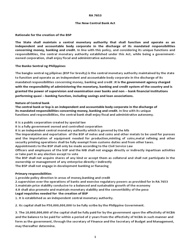 New Central Bank Act | PDF | Receivership | Liquidation