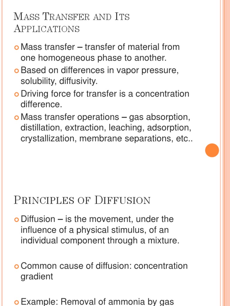Mass Transfer Theories - Absorption | PDF | Diffusion | Solubility