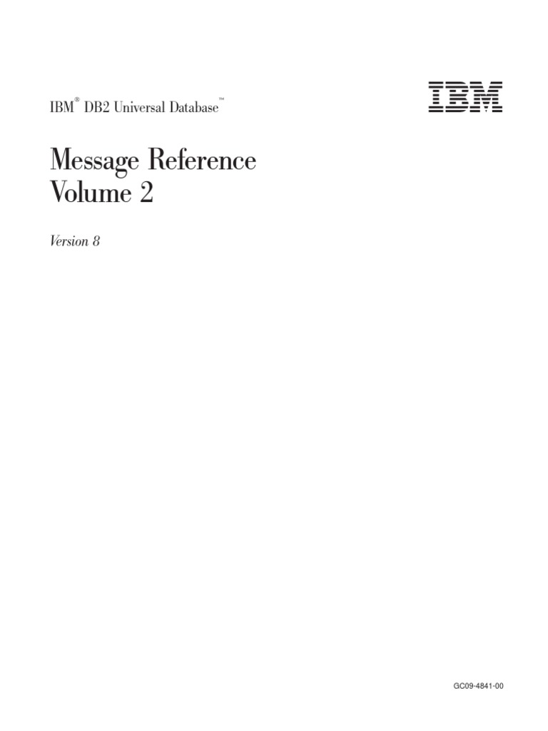 Message Reference Volume 2 | PDF | Ibm Db2 | Command Line Interface