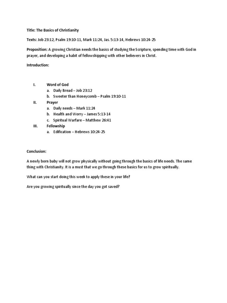 Essentials for Spiritual Growth in Christianity | PDF