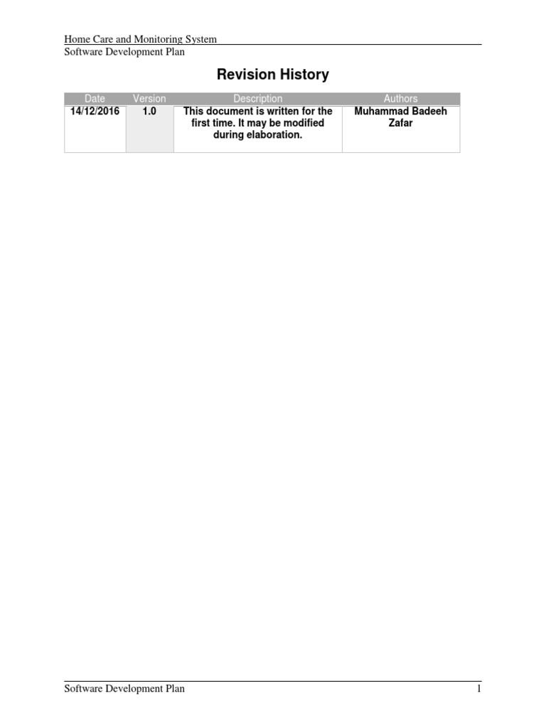 Software Development Plan | PDF | Software Development | Risk Management