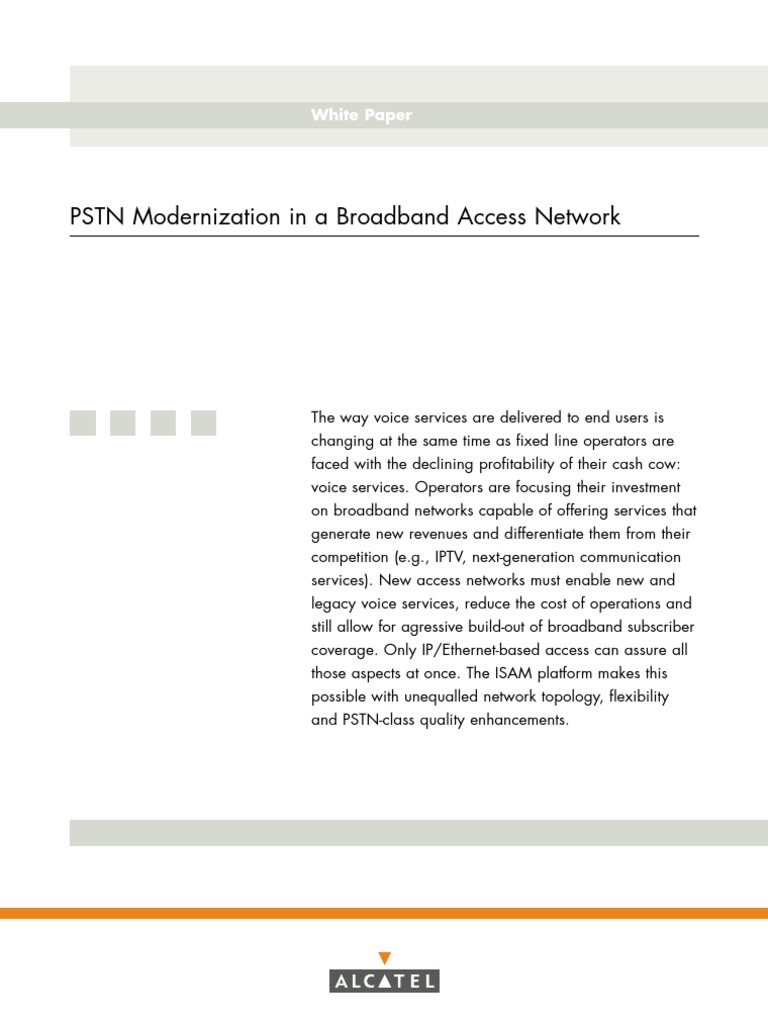 PSTN Modernization in A Broadband Access Network | PDF | Public ...