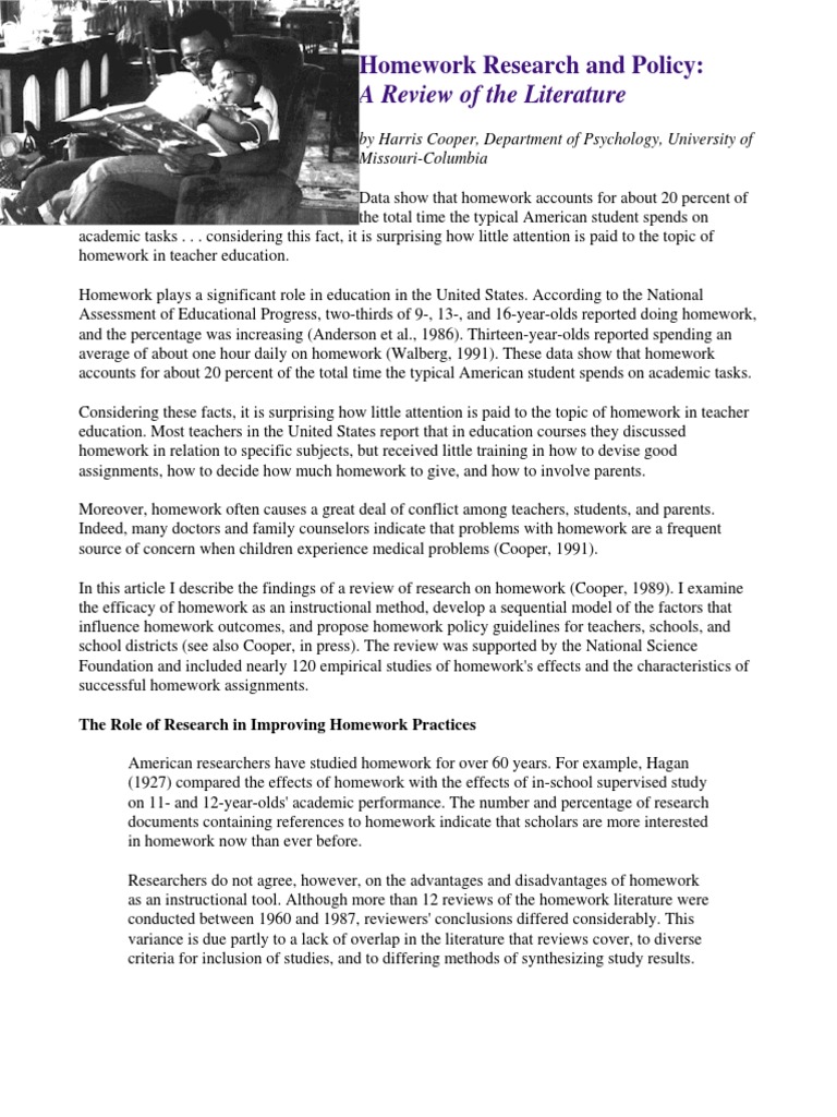 Homework Research and Policy Review | PDF | Homework | Motivation
