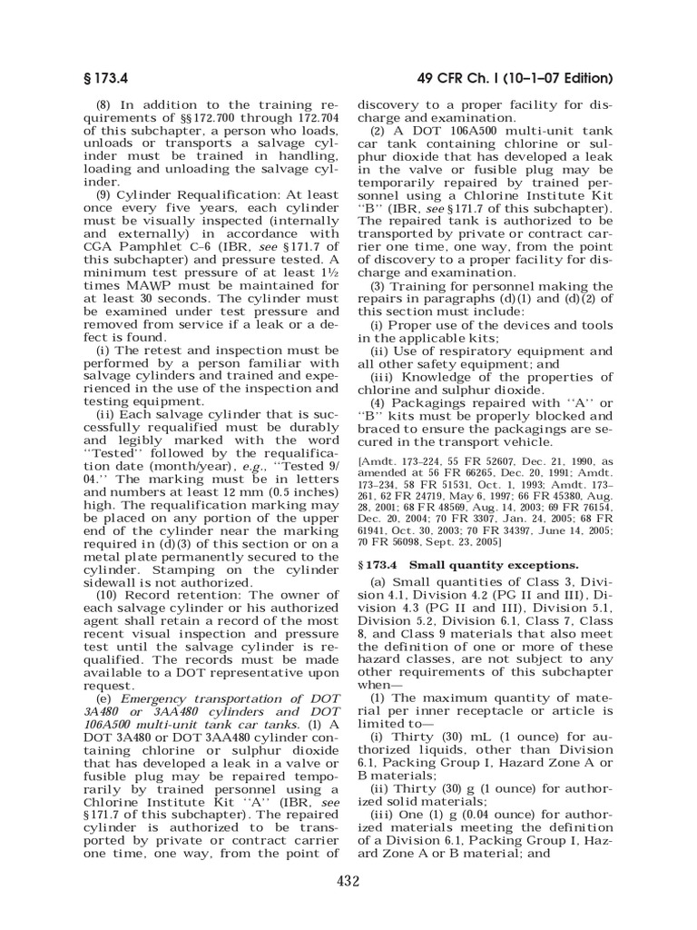49 CFR 173.4pdf PDF | PDF | Transport | Nature
