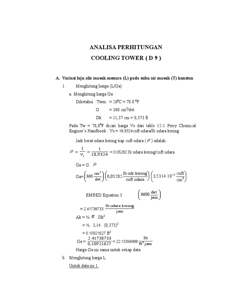 Analisa Perhitungan Cooling Tower Ab | PDF
