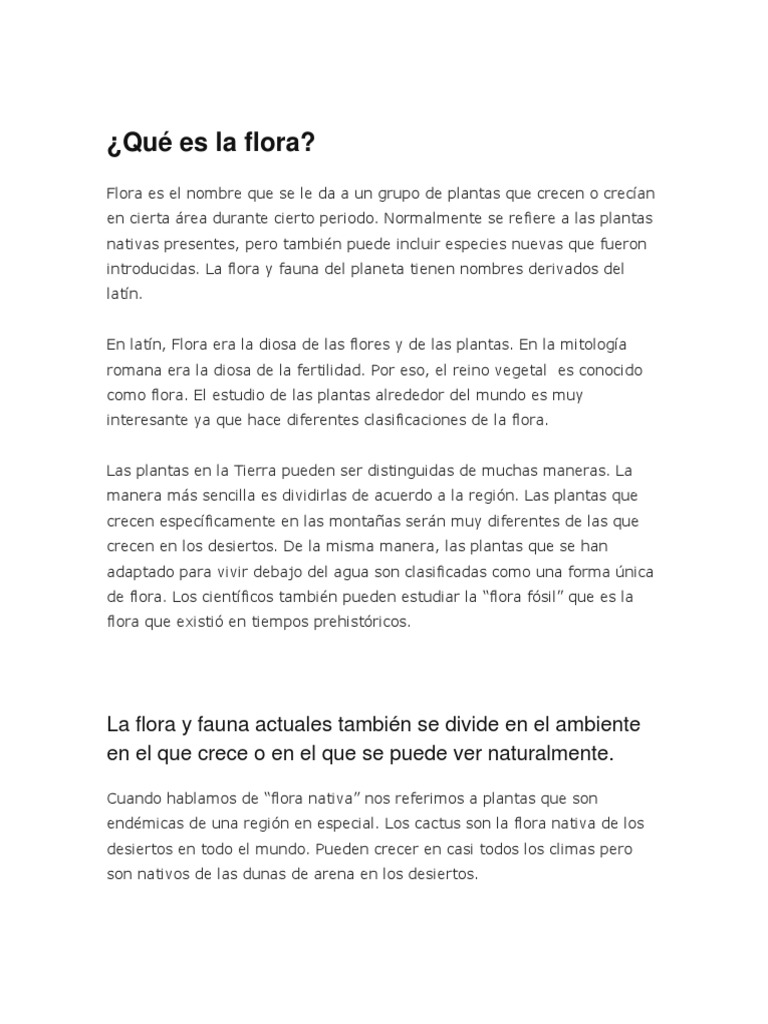Definición y clasificación de la flora | PDF | Desierto | Plantas