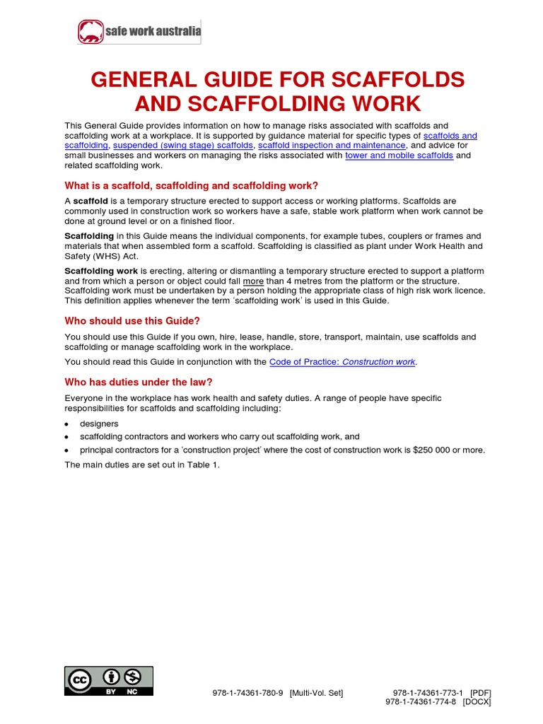 Scaffolds Scaffolding Work General Guide | PDF | Scaffolding ...